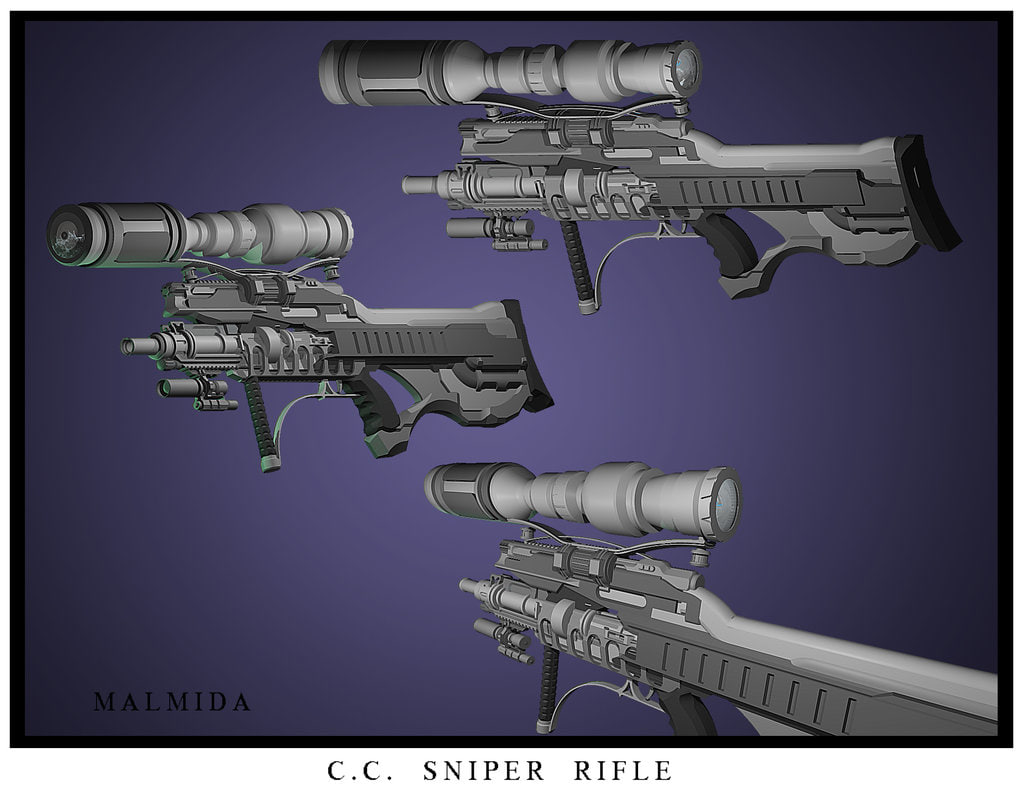 3d model sniper rifle cc
